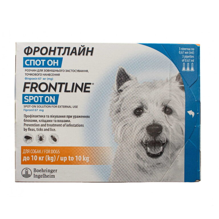 Frontline (fipronil) Spot on flea and tick treatment for dogs 2-10 kg